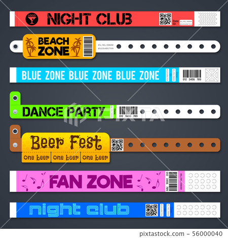 Zone entrance bracelets isolates. Concert or... - Stock Illustration ...