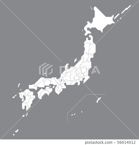 Japan Map White Map Prefectures Northern... - Stock Illustration ...
