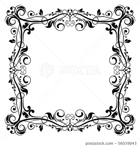 Floral filigree frame. Decorative square design... - Stock Illustration ...
