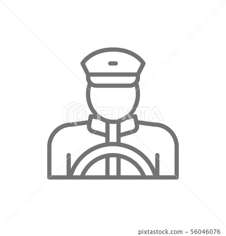 Vector taxi driver, cabbie, cabby line icon. - Stock Illustration ...