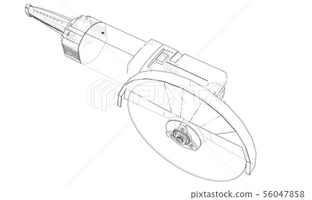 Outline electric angle grinder. Vector - Stock Illustration [56047858 ...