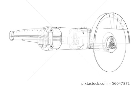 Outline electric angle grinder. Vector - Stock Illustration [56047871 ...