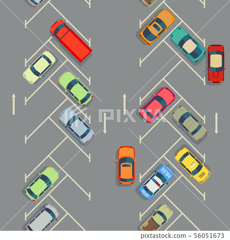 Urban cars seamless texture parking with cars - Stock Illustration ...