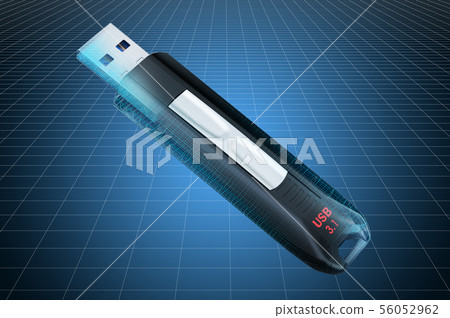 Visualization 3d cad model of USB flash drive - Stock Illustration ...