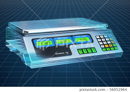 3d cad model of price computing scale - Stock Illustration [56052964 ...