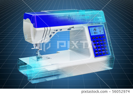3d cad model of electronic sewing machine - Stock Illustration ...