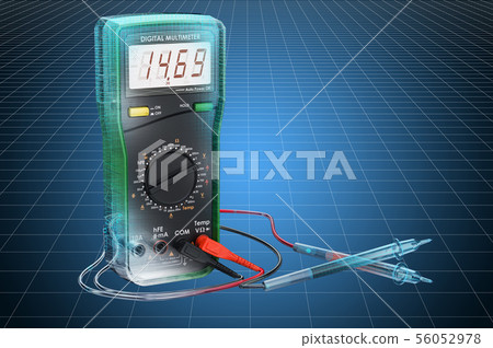 Visualization 3d cad model of digital multimeter - Stock Illustration ...