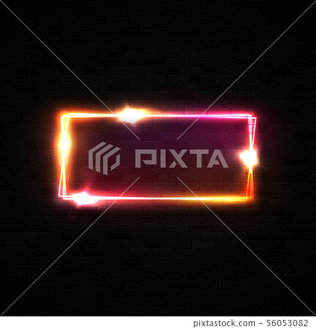 Red neon rectangle halogen or led lamp wall... - Stock Illustration ...