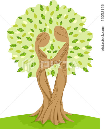 Tree Hug Illustration - Stock Illustration [56058166] - PIXTA