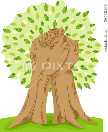 Tree Hand Hold Illustration - Stock Illustration [56058168] - PIXTA