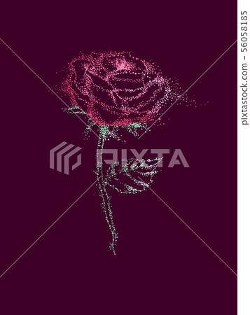 Pointillism Rose Illustration - Stock Illustration [56058185] - PIXTA