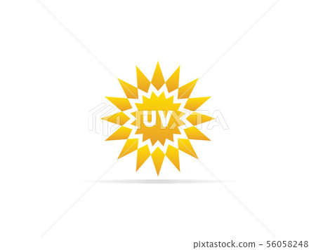 UV radiation icon, ultraviolet with sun logo - Stock Illustration ...