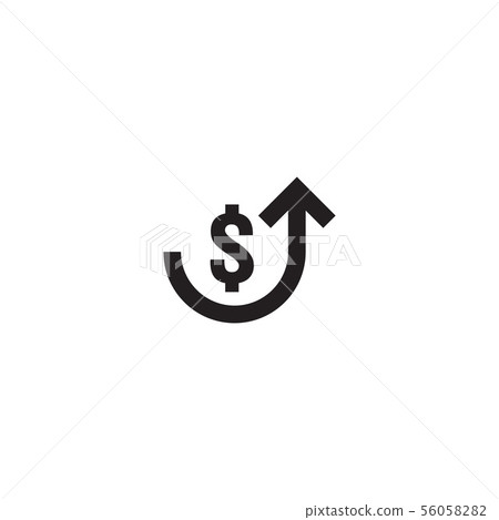 dollar increase icon. Money symbol with arrow - Stock Illustration ...
