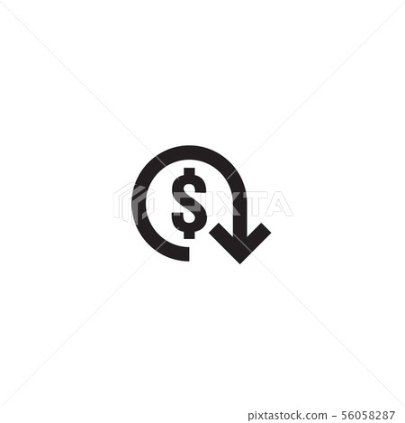 dollar decrease icon. Money symbol with arrow - Stock Illustration ...