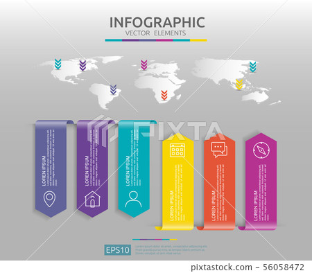 Web6 steps infographic. timeline design template - Stock Illustration ...