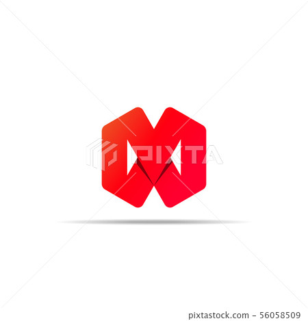 Abstract geometric letter M logo template with - Stock Illustration ...