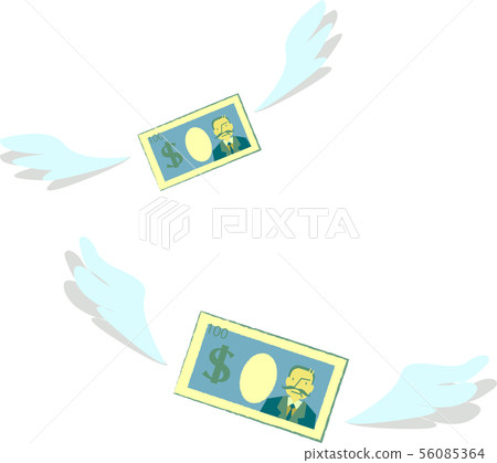 Flying money foreign currency - Stock Illustration [56085364] - PIXTA