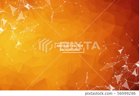 Abstract Orange Polygonal Space Background with - Stock Illustration ...