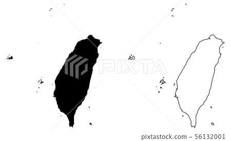 Simple (only sharp corners) map of Taiwan (China - Stock Illustration ...