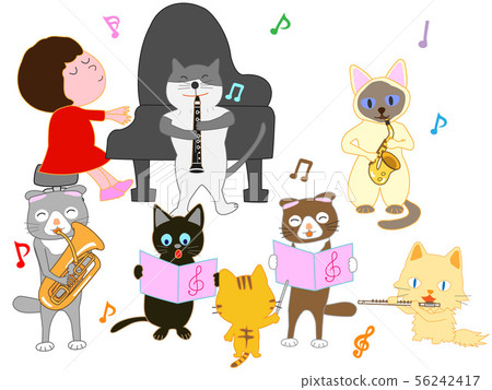 Dog and cat concert - Stock Illustration [56242417] - PIXTA