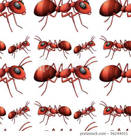 Seamless pattern tile cartoon with ants - Stock Illustration [56244031 ...