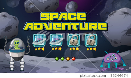 Space adventure game background-插圖素材 [56244674] - PIXTA圖庫