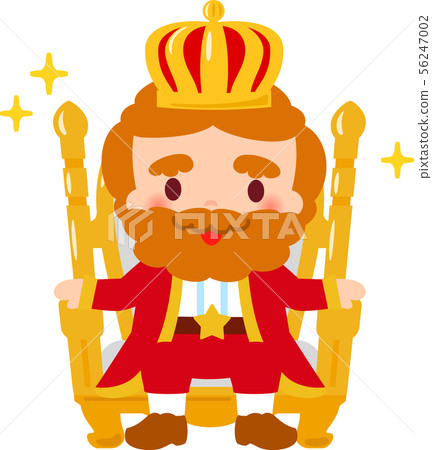 The smiling king sitting on the throne - Stock Illustration [56247002 ...