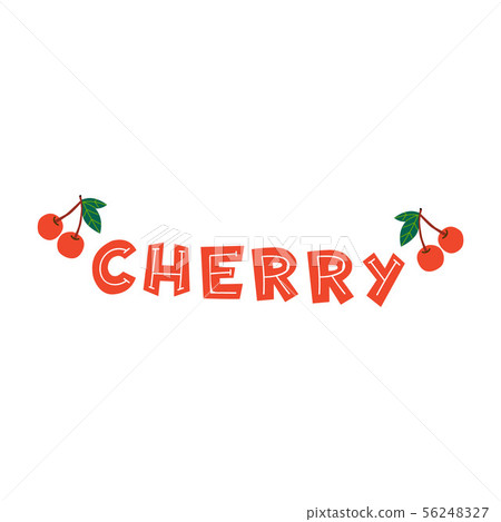 Cherry flat vector lettering - Stock Illustration [56248327] - PIXTA