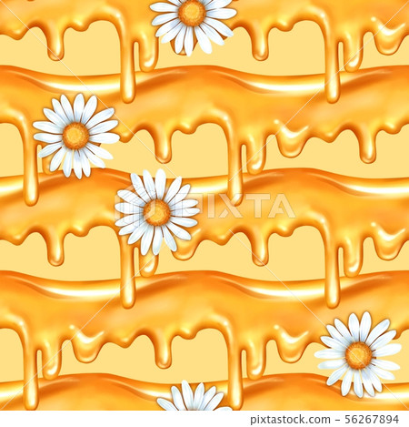 Seamless dripping honey pattern - Stock Illustration [56267894] - PIXTA