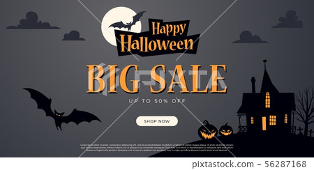 Promo Halloween background template. Big Sale - Stock Illustration ...
