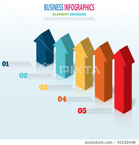 Infographics business template 3D arrow steps - Stock Illustration ...