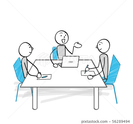 Three people having a meeting - Stock Illustration [56289494] - PIXTA