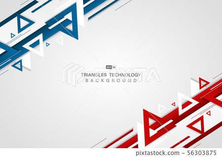 Abstract blue red technology color of triangle - Stock Illustration ...