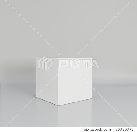 White cube in light studio. 3d rendering... - Stock Illustration ...