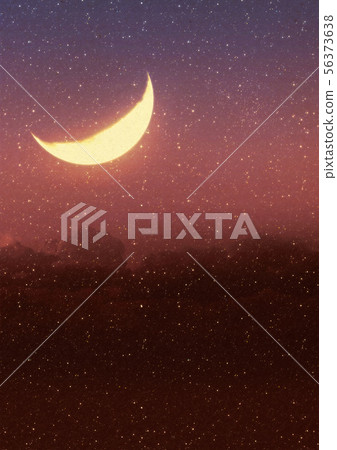 Crescent Moon and Grunge Clouds - Stock Illustration [56373638] - PIXTA