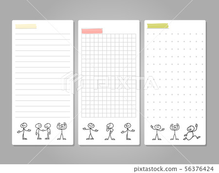 Pages for notes, tags, cards with cute line... - Stock Illustration ...