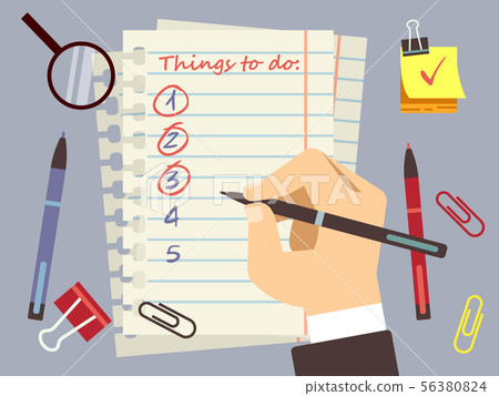 Flat to do list page and stationery vector - Stock Illustration ...