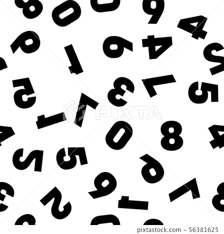 Numeral seamless pattern background. Black... - Stock Illustration ...
