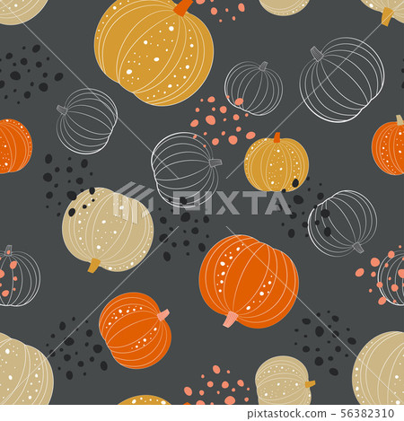 cute pumpkin pattern - Stock Illustration [56382310] - PIXTA