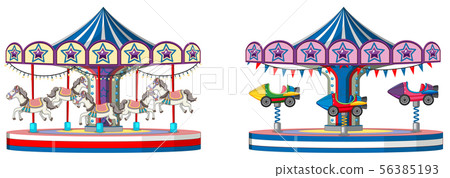 Two designs of merry go round on white background - Stock Illustration ...