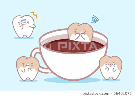 tooth in cup of coffee - Stock Illustration [56401075] - PIXTA