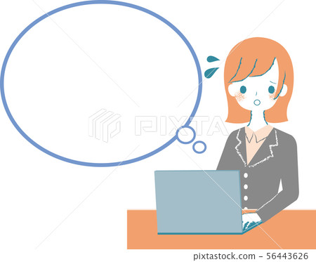 Female personal computer illustration impatient... - Stock Illustration ...