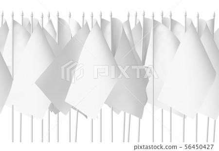 Many small white flags seamless isolated - Stock Illustration [56450427 ...