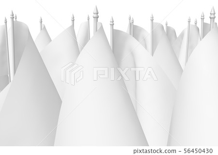 Many small white flags closeup - Stock Illustration [56450430] - PIXTA