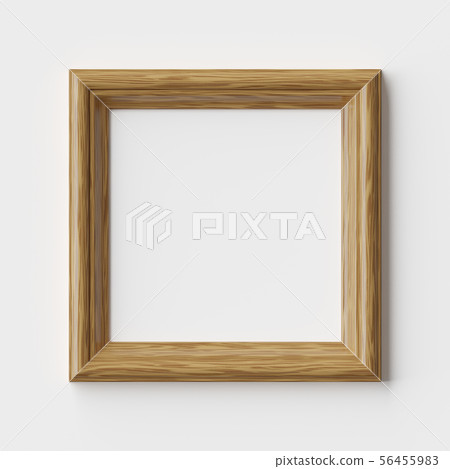 Wood square frame for picture or photo on white - Stock Illustration ...