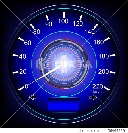Blue speedometer car, abstract technology - Stock Illustration ...