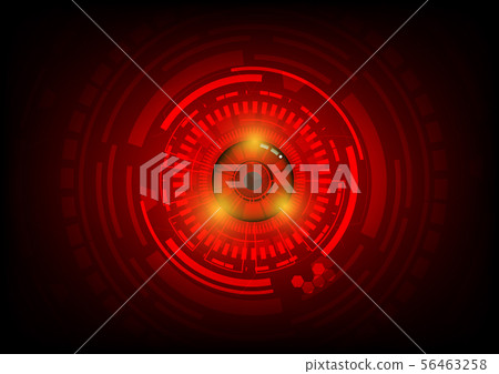 Red eye abstract technology circle-插圖素材 [56463258] - PIXTA圖庫