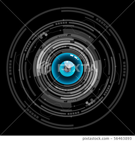 Nice blue eyeball digital technology vector icon - Stock Illustration ...