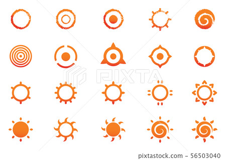 Set of sun abstract symbol style. - Stock Illustration [56503040] - PIXTA