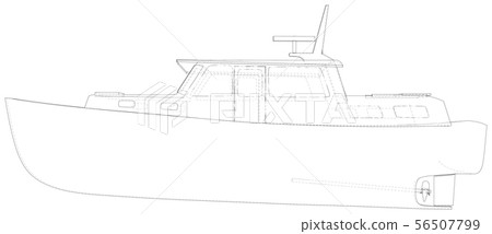 Ships, boats wire-frame. Vector illustration.... - Stock Illustration ...